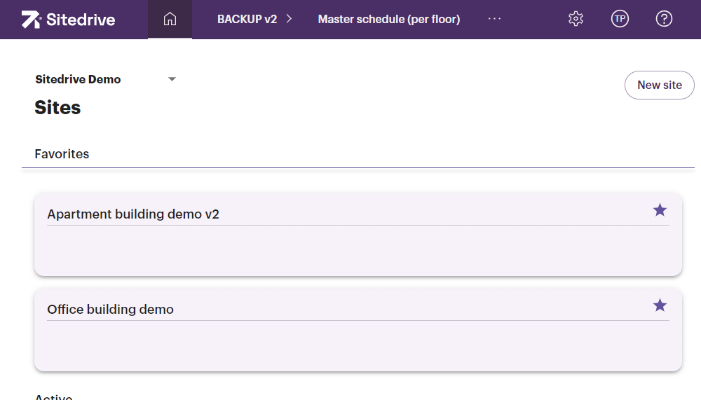Setting up a new site and a schedule